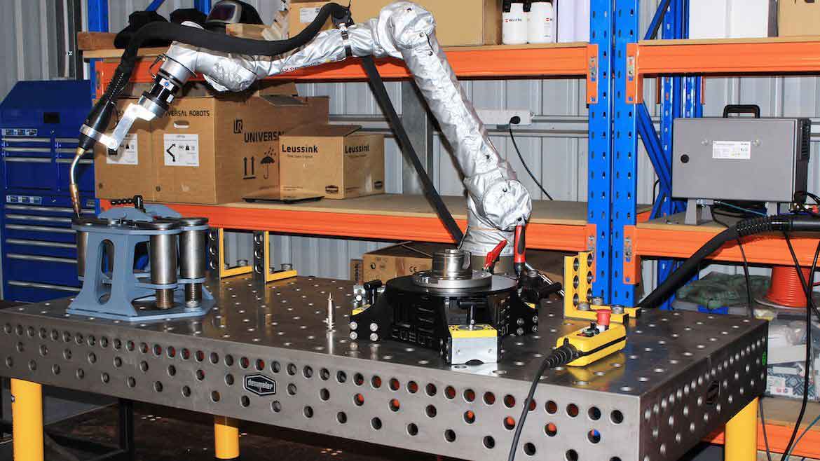 Welding Cobots and Demmeler Table OLP Robotics Case Study
